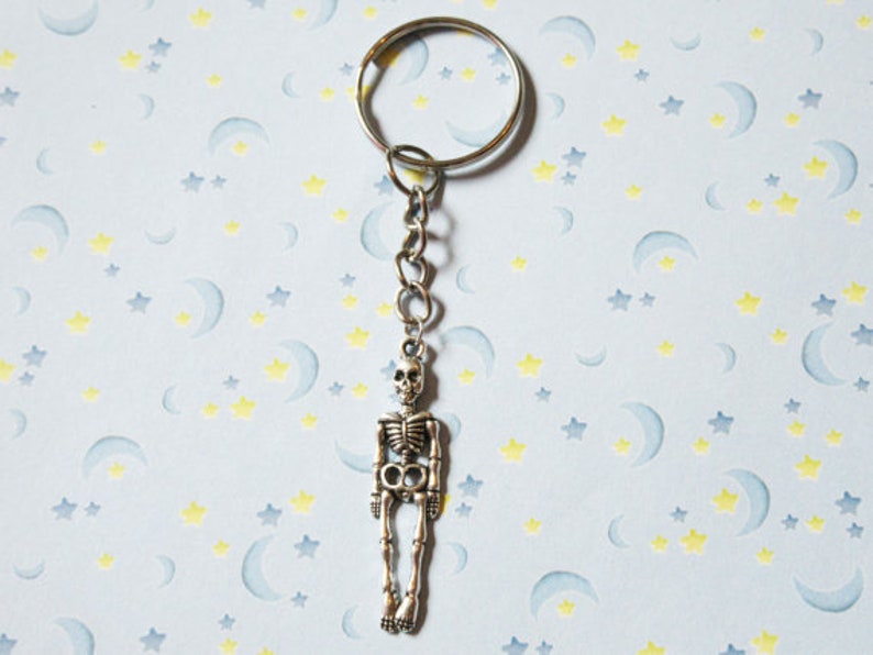 Creepy Cute Skeleton Key Chain, Pastel Goth Skeleton Charm Keychain - Etsy