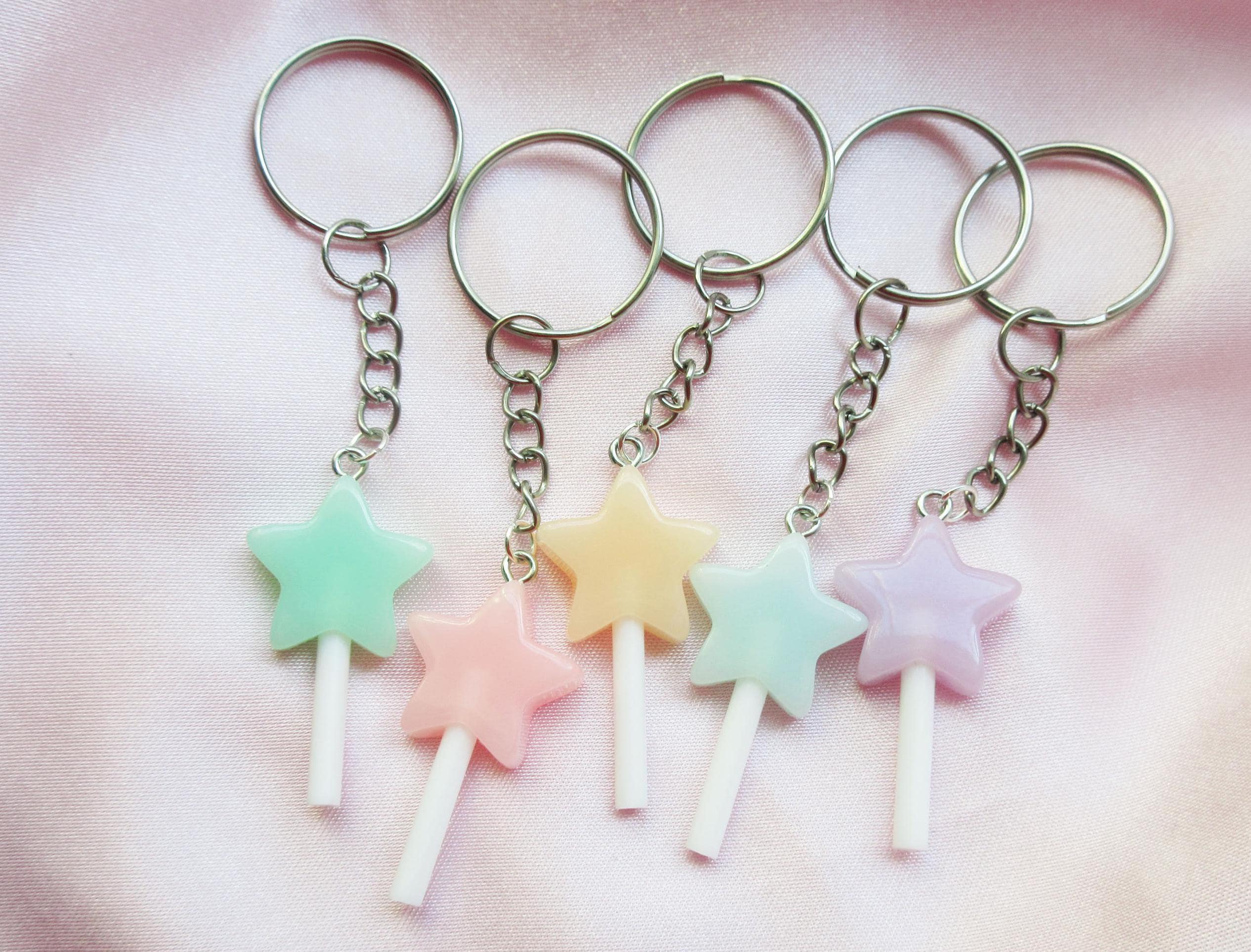 Pastel Star Lollipop Keychain | Cutecore Fairy Kei | Kawaii Aesthetic ...