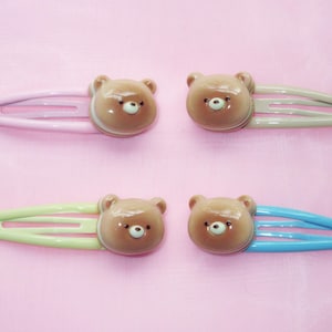 Bear Cookie Hair Clip | Kawaii Cutecore Cabochon Hair Clip | Kawaiicore ...