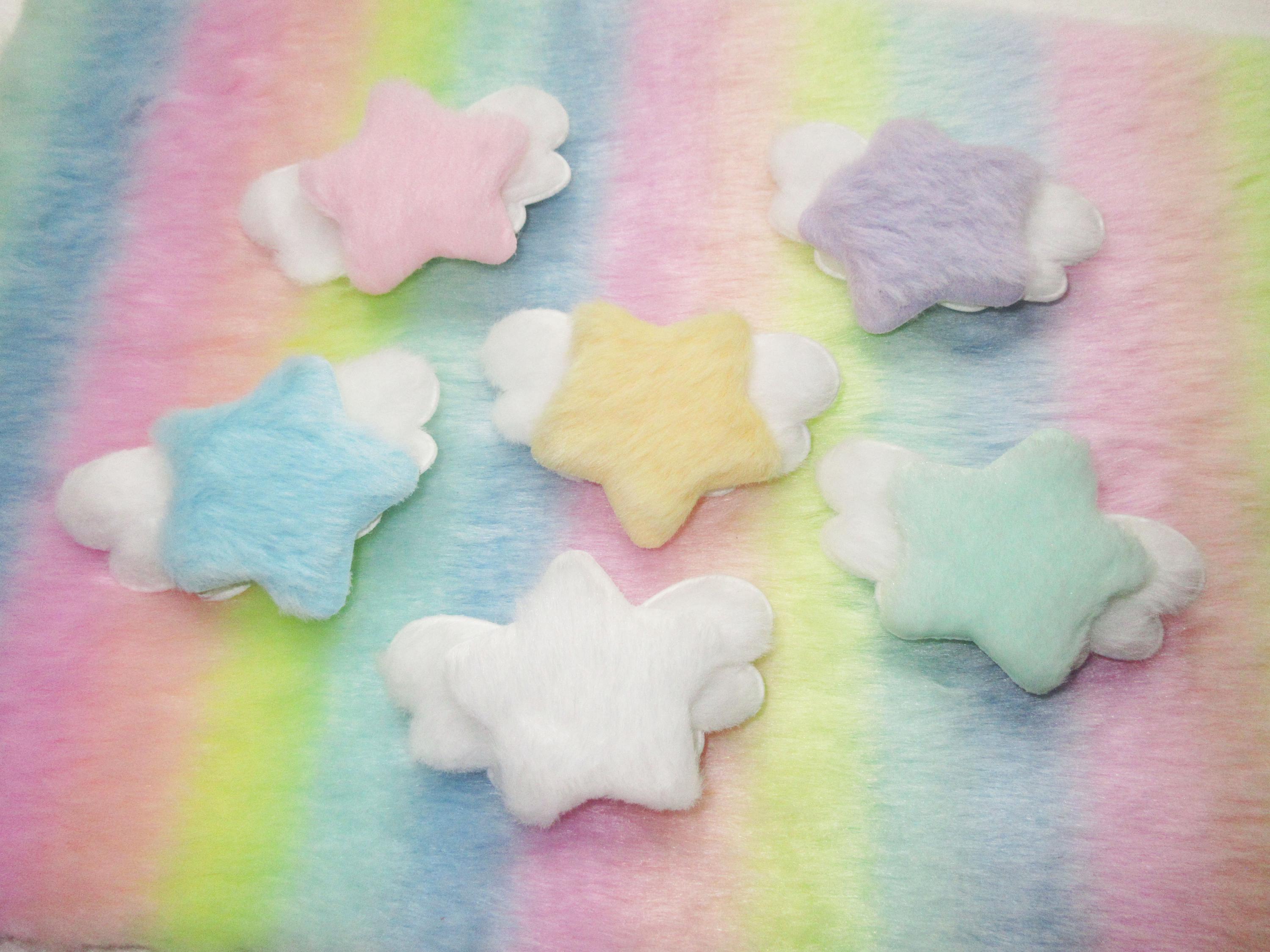Fuzzy Star Angel Wings Hair Clip | Cutecore Furry Plush Star Hair Clip ...