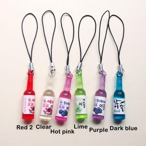 Korean Soju Phone Charm | Kawaii Korean Bottle Fruit Drink Phone Strap ...