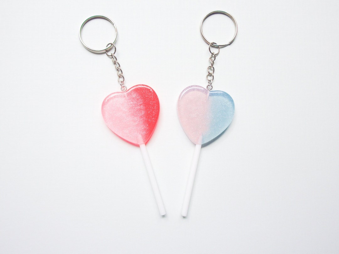 Heart Lollipop Keychain, Fairy Kei Kawaii Lollipop Candy Pastel Key ...