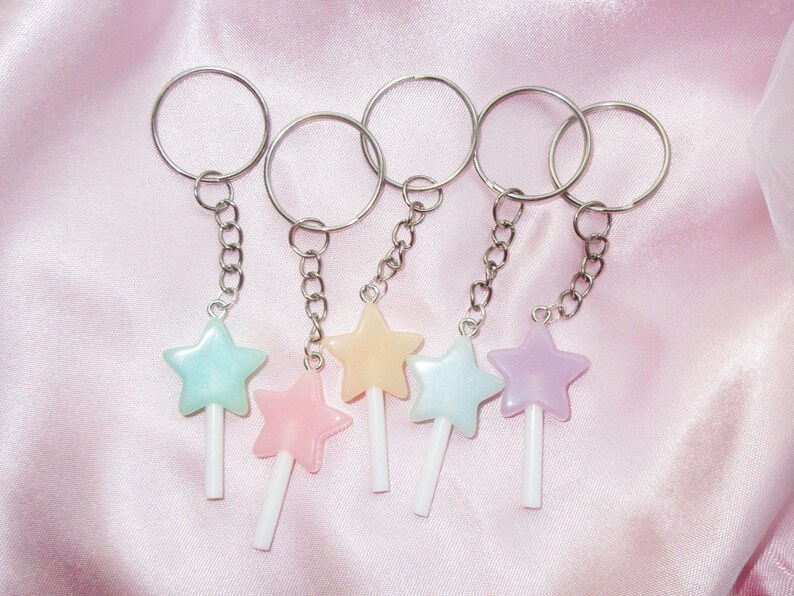 Pastel Star Lollipop Keychain | Cutecore Fairy Kei | Kawaii Aesthetic ...