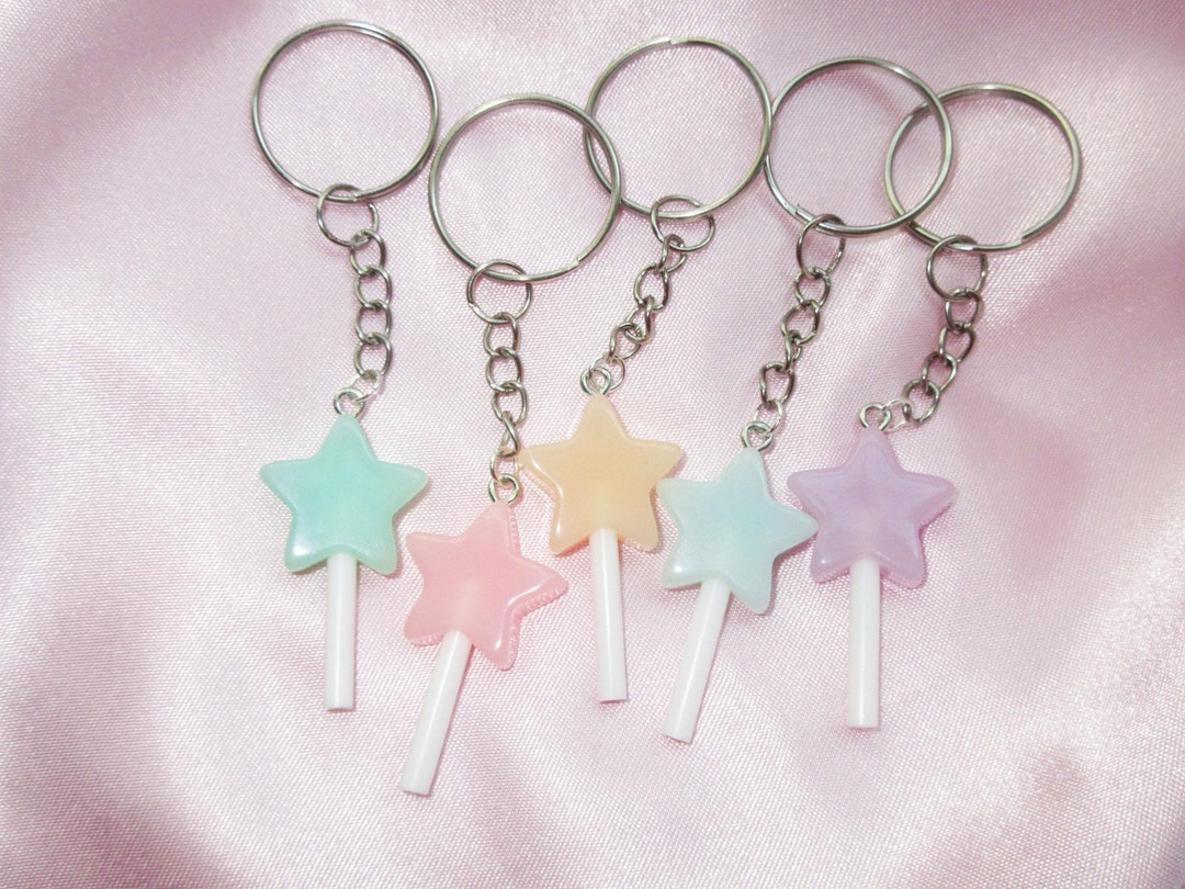 Pastel Star Lollipop Keychain | Cutecore Fairy Kei | Kawaii Aesthetic ...