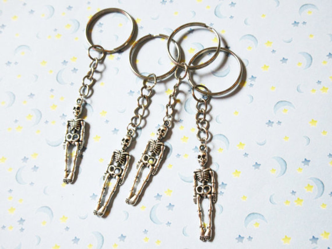 Creepy Cute Skeleton Key Chain, Pastel Goth Skeleton Charm Keychain - Etsy