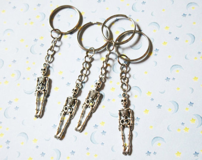 Creepy Cute Skeleton Key Chain, Pastel Goth Bag or Purse Charm - Etsy