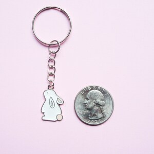 Kawaii Bunny Keychain, Pastel White Pink Bunny Charm Key Chain - Etsy