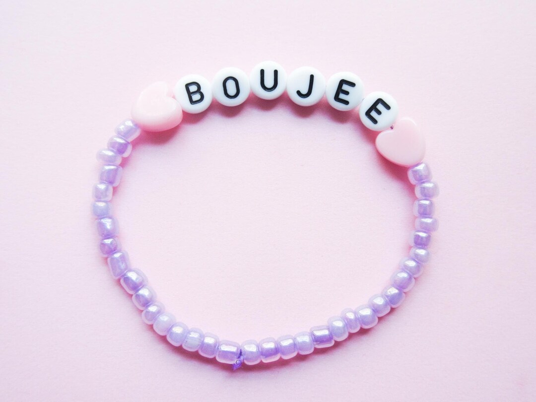 Boujee Bracelet, Aesthetic Y2K Boujee Word Seed Bead Bracelet - Etsy