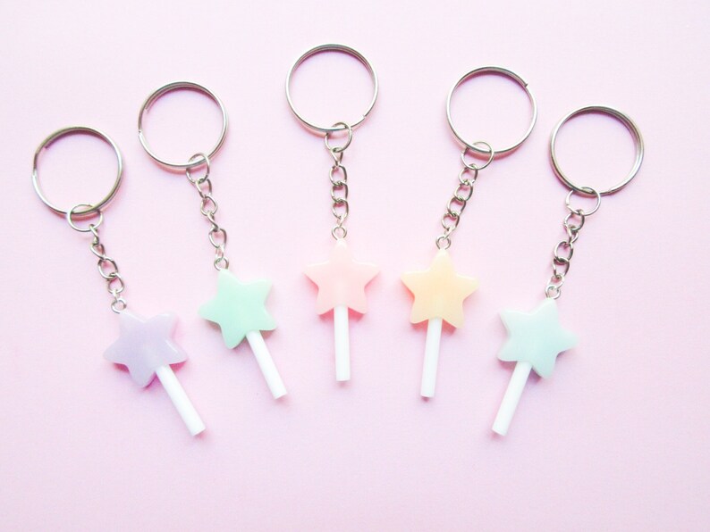Pastel Star Lollipop Keychain | Cutecore Fairy Kei | Kawaii Aesthetic ...