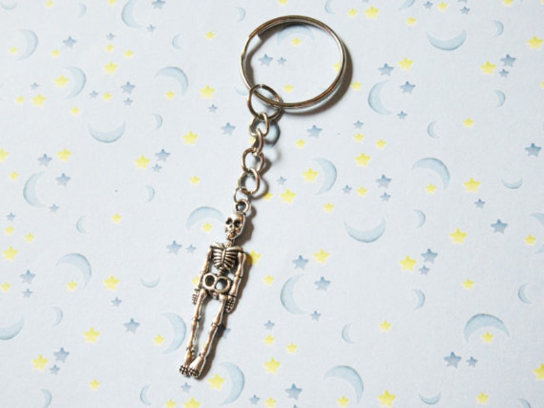 Creepy Cute Skeleton Key Chain, Pastel Goth Skeleton Charm Keychain - Etsy