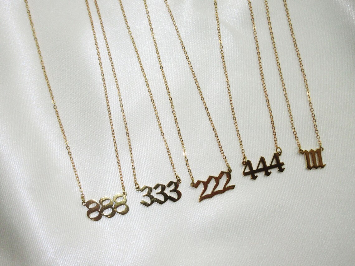 Angel Number Necklace | Angelcore Aesthetic Necklace | 111 222 333 444 ...