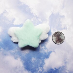 Fuzzy Star Angel Wings Hair Clip | Cutecore Furry Plush Star Hair Clip ...