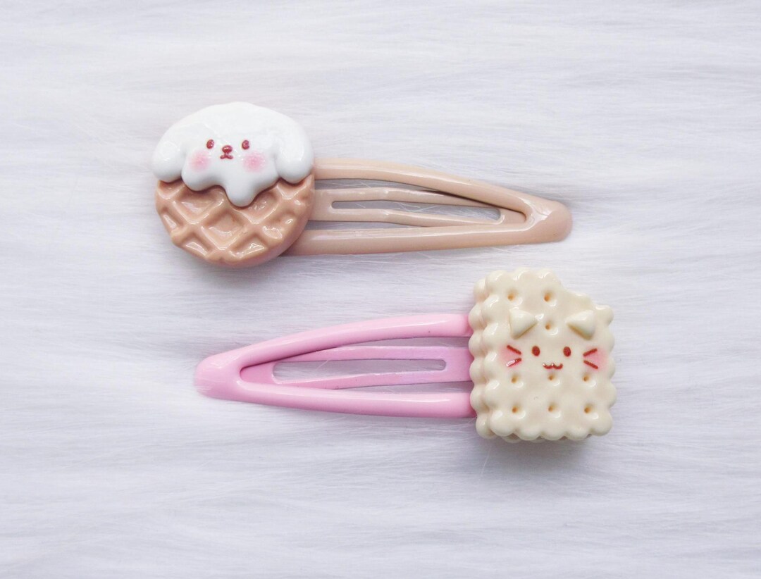 Kawaii Cookie Hair Clip | Cutecore Biscuit Cabochon Hair Clip ...