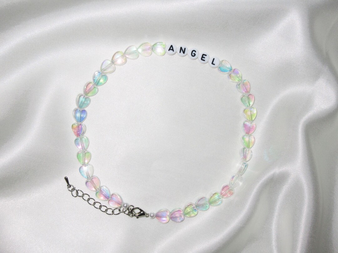 Iridescent Angel Choker Angelcore Aesthetic Beaded Choker Necklace ...
