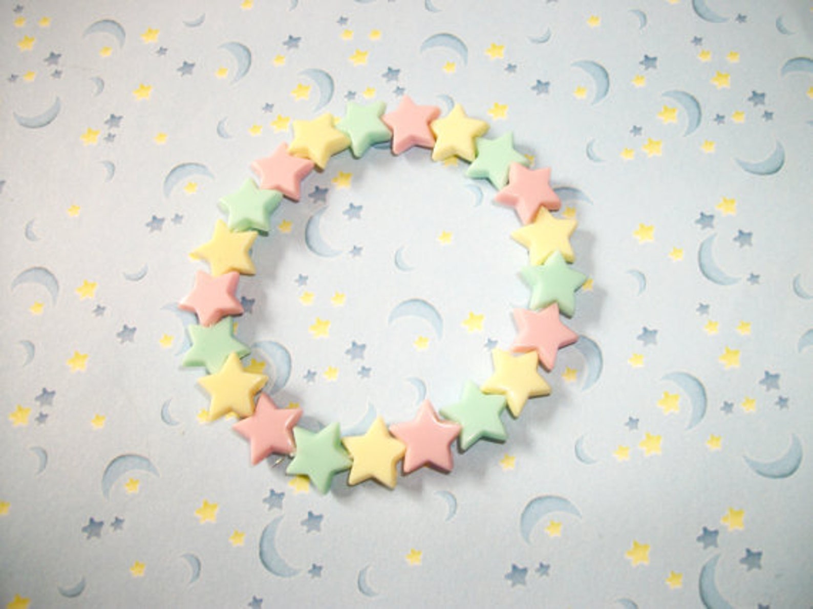 Set of 3 Fairy Kei Bracelets | Cutecore Pastel Stars Mermaid Bracelets ...