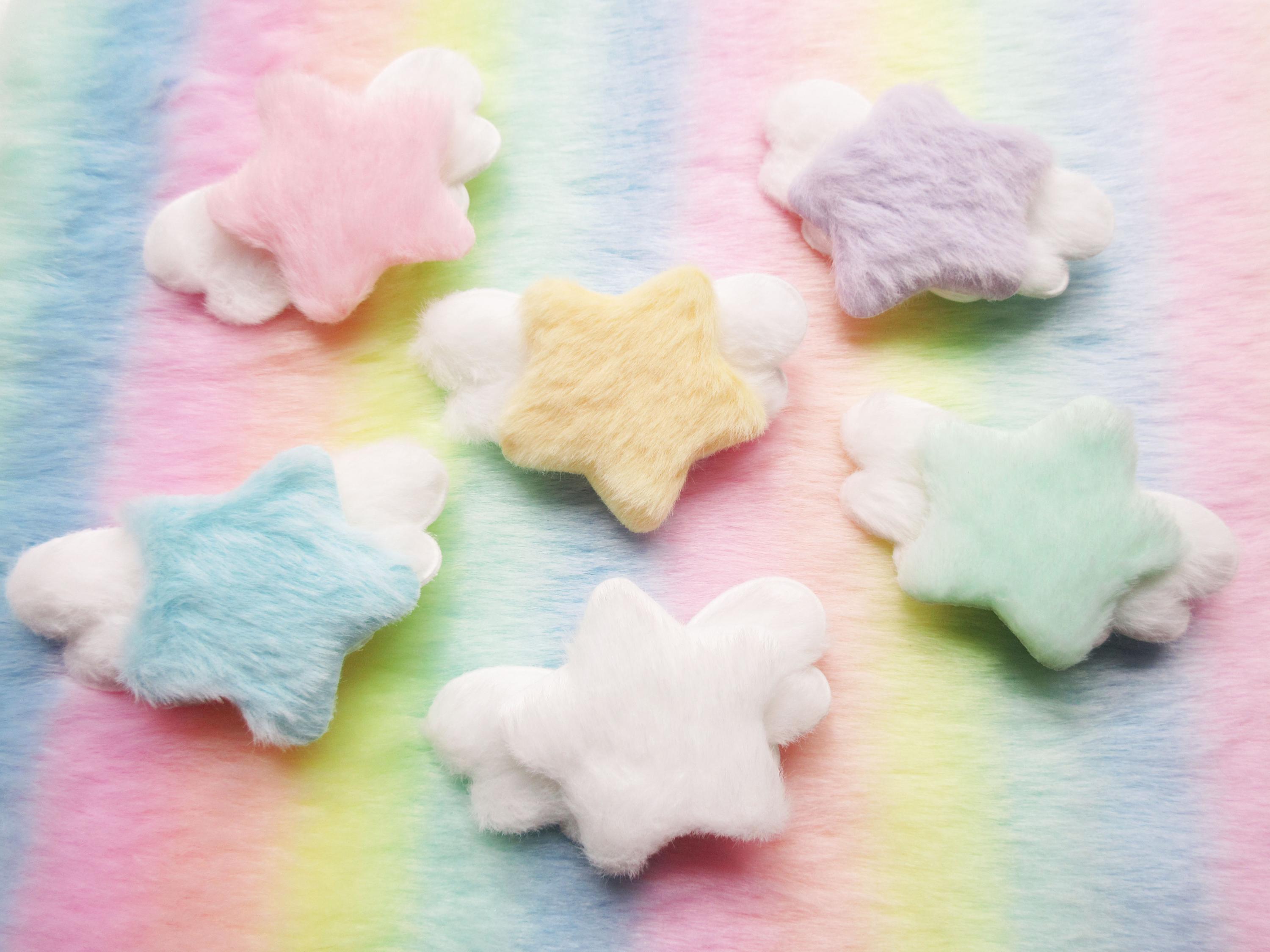 Fuzzy Star Angel Wings Hair Clip | Cutecore Furry Plush Star Hair Clip ...