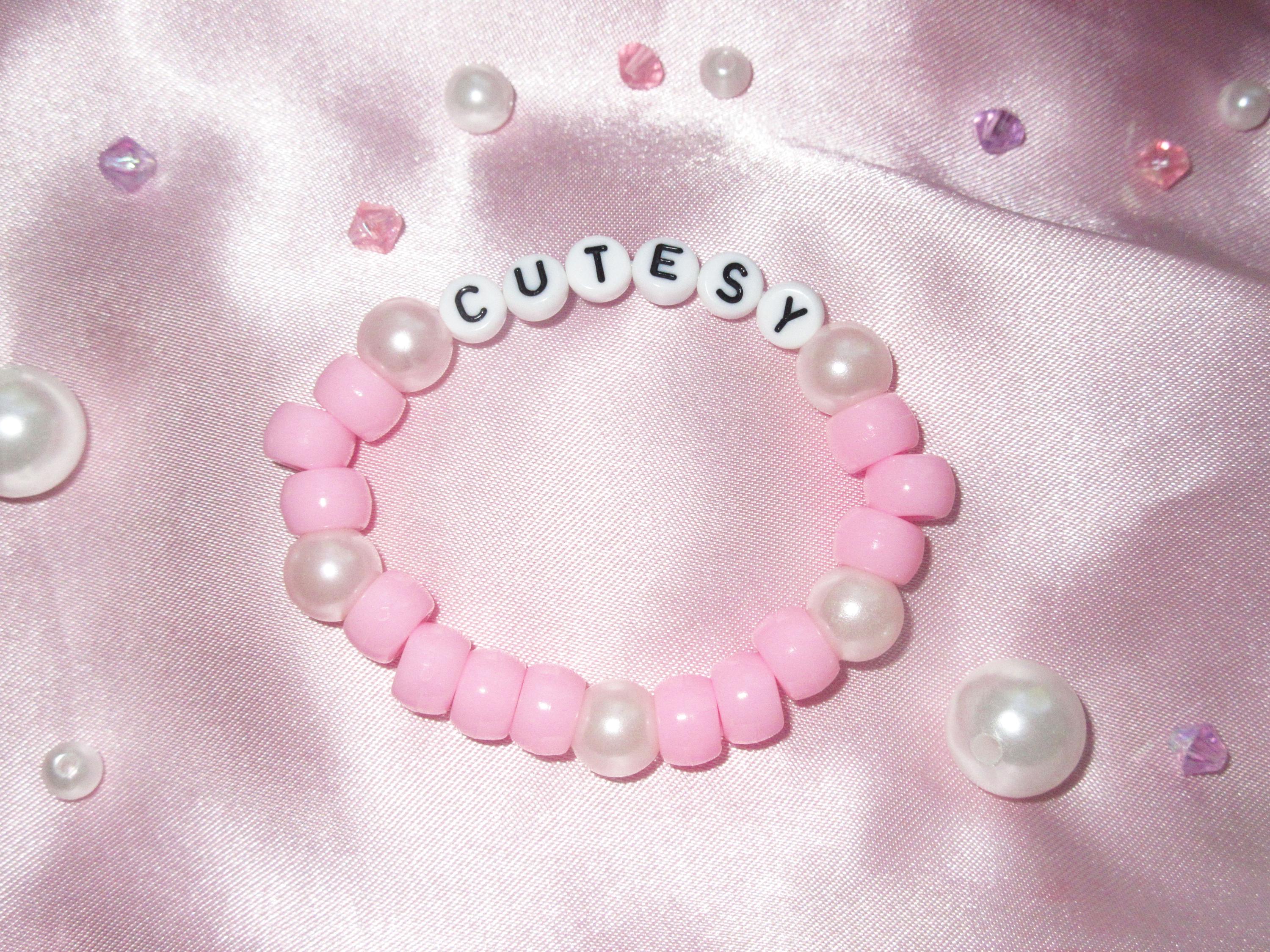 Cutesy Baby Pink Pearl Bracelet | Dollcore Dollete Bracelet | Soft Girl ...