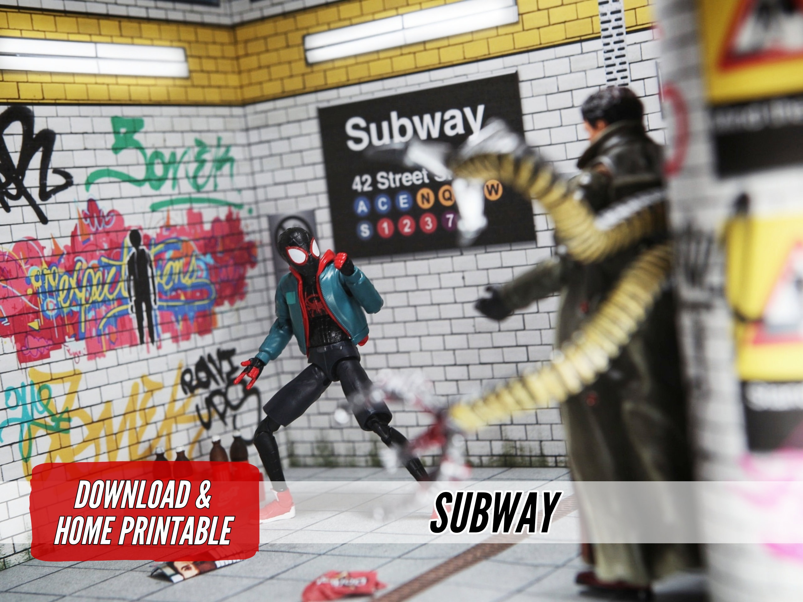Home Print Diorama - "subway" Digital Download! Home Printer -A4 Paper ...
