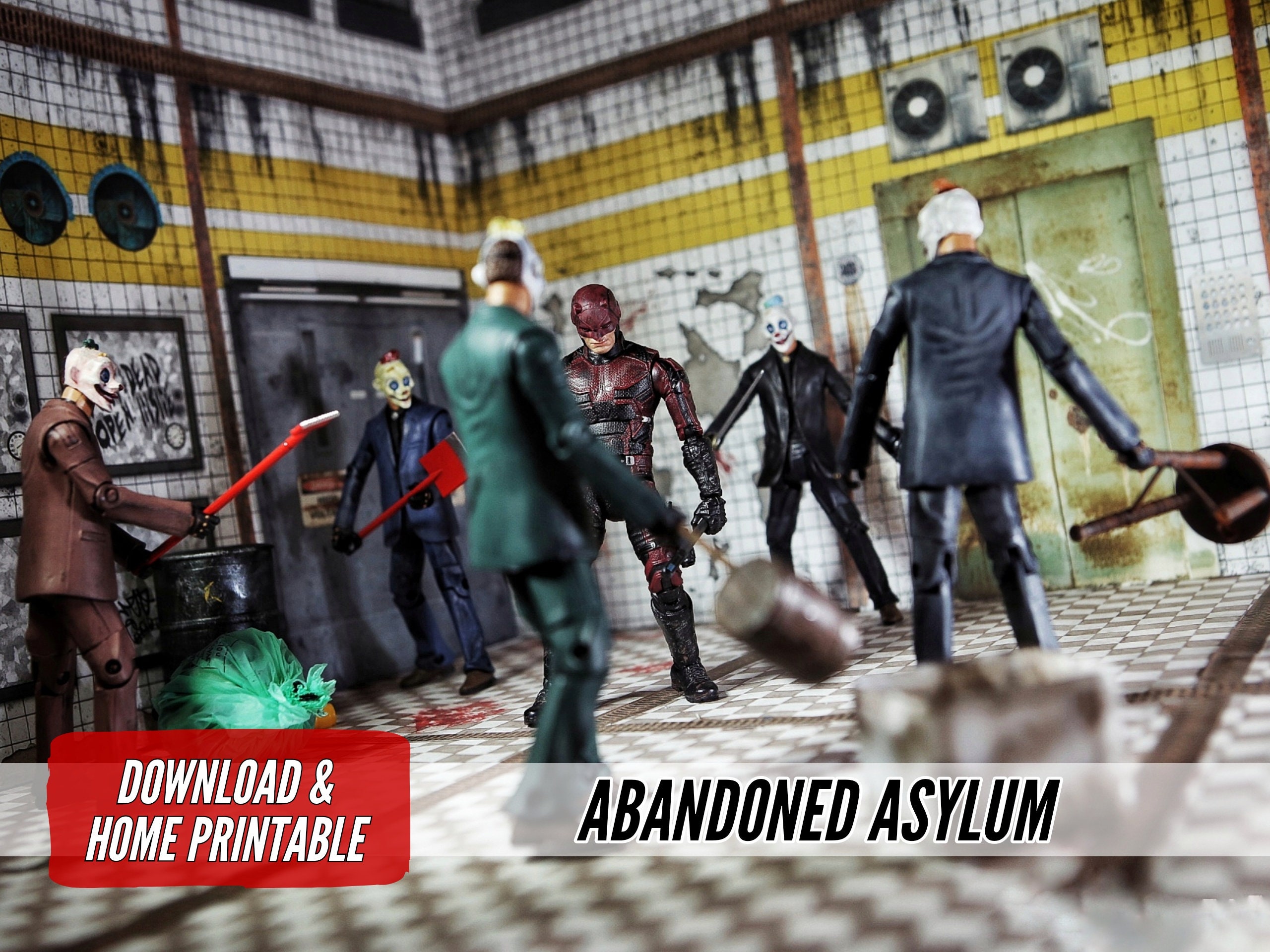 Home Printable Asylum Diorama Digital Download Toy Photography A4 Paper ...