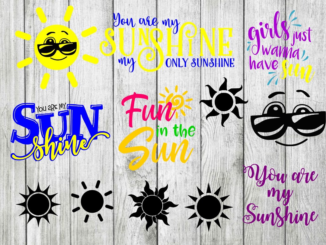 Sunshine Svg Bundle, Sun Svg Bundle, Sunshine Clipart, Sun Clipart ...