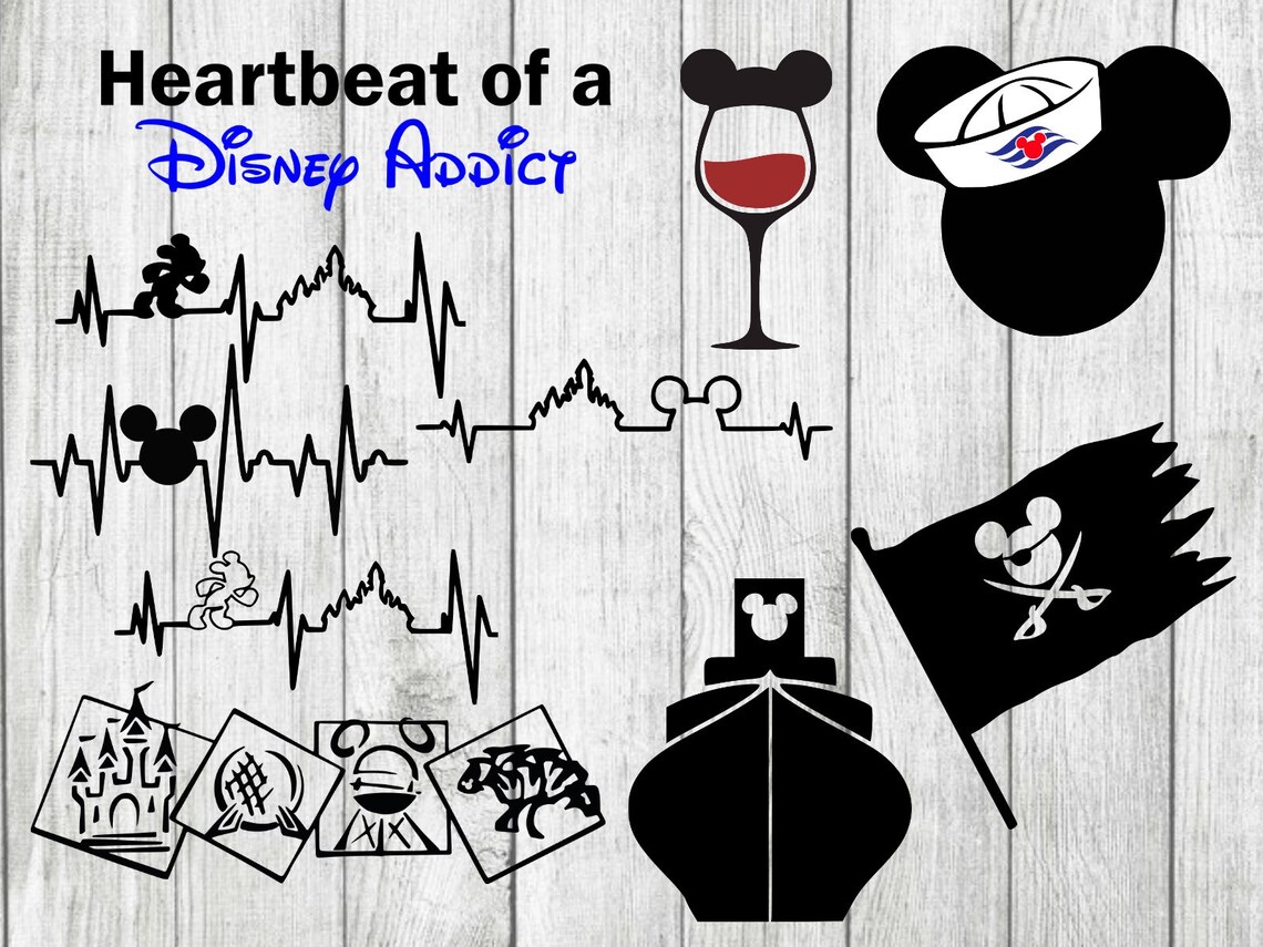 Mickey Mouse Heartbeat Svg Bundle Mickey Pirate Svg Cruise - Etsy