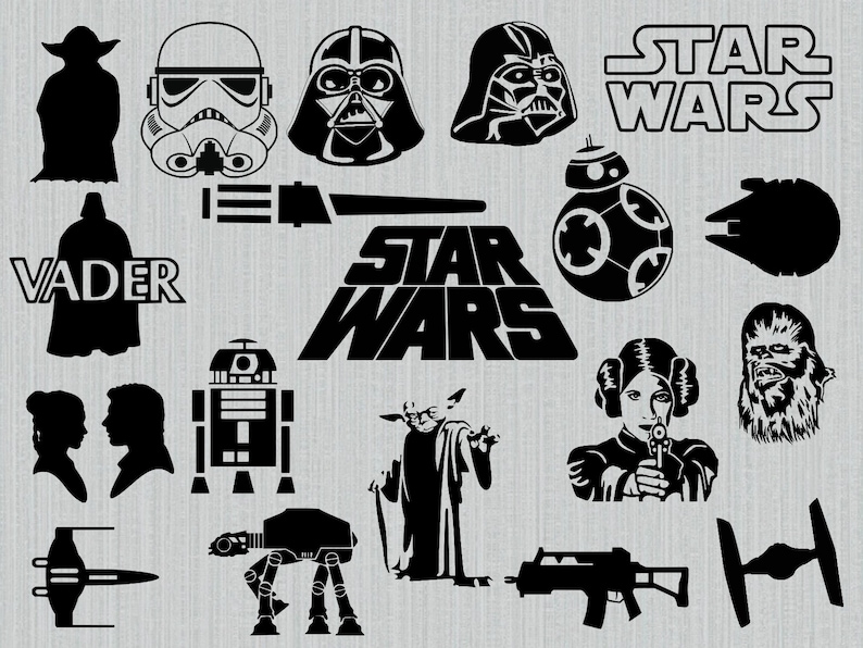Star wars svg bundle star wars clipart cut files for cricut | Etsy