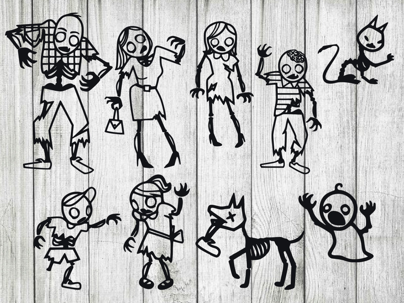 Zombie SVG Bundle Family SVG Bundle Zombie Cut File Zombie | Etsy