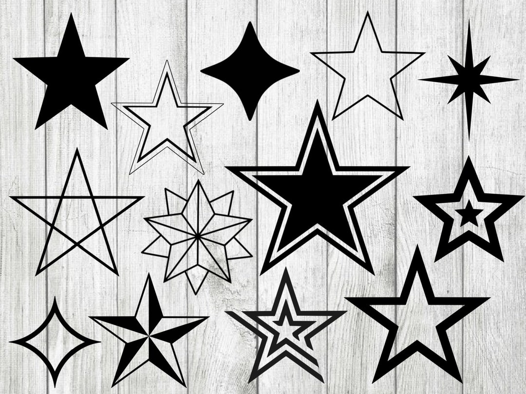 Star Svg Bundle, Star Cut Files, Star Clipart, Star Cut Files for ...