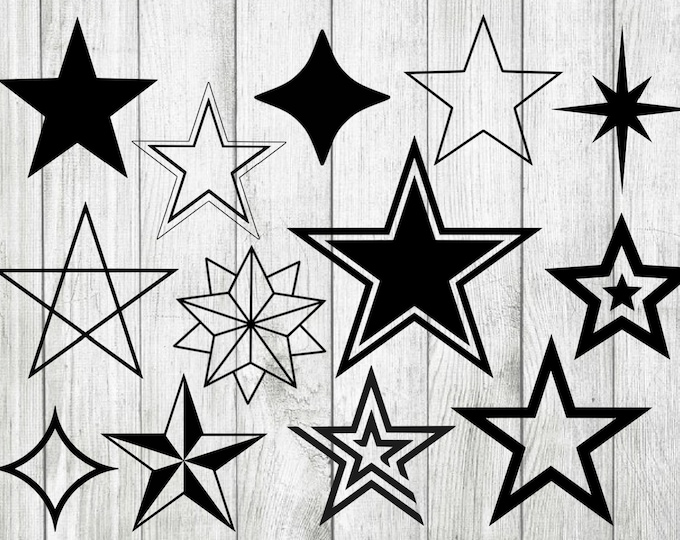 Star Svg Bundle Star Cut Files Star Clipart Star Cut Files - Etsy