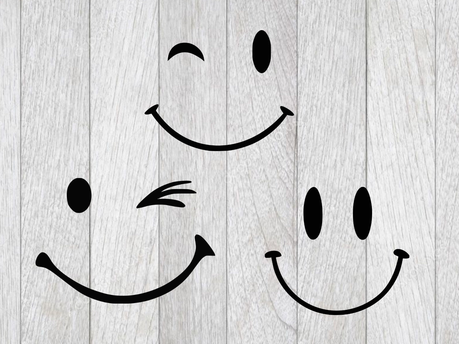 Emoji Silhouette Smile Smiley Silhouette Etsy UK