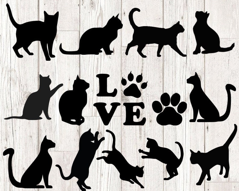 Katze SVG | Katze SVG Bundle | Katzensilhouette | Katze Schnittdatei ...