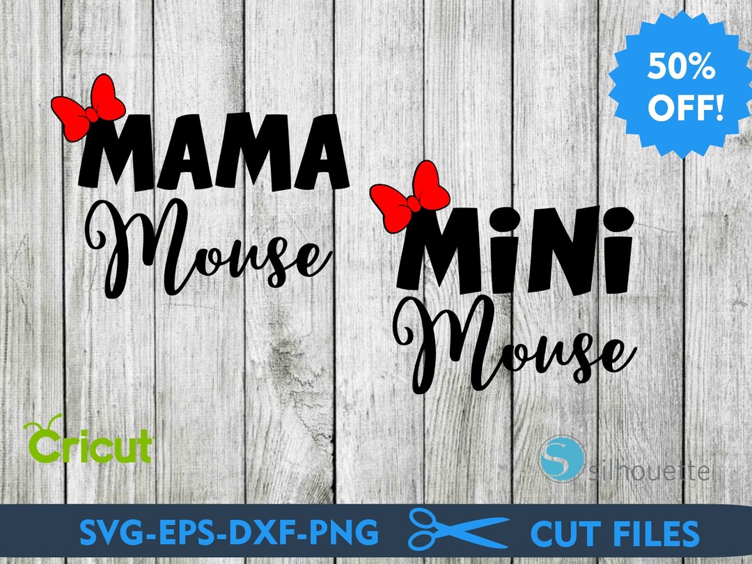 Mama Mouse Mini Mouse Svg Bundle, Mama Mouse Svg, Mom and Daughter Svg ...