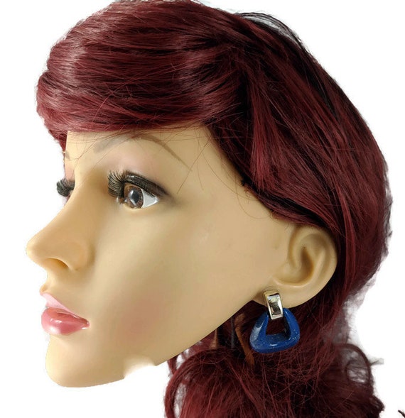 Large 80's Blue Plastic Glitter Door Knocker Stateme… - Gem