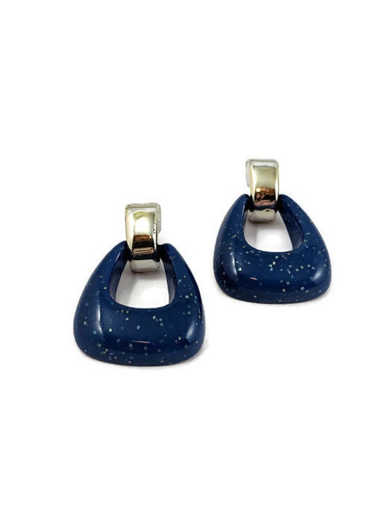 Large 80's Blue Plastic Glitter Door Knocker Stateme… - Gem