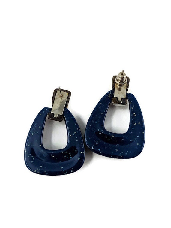 Large 80's Blue Plastic Glitter Door Knocker Stateme… - Gem