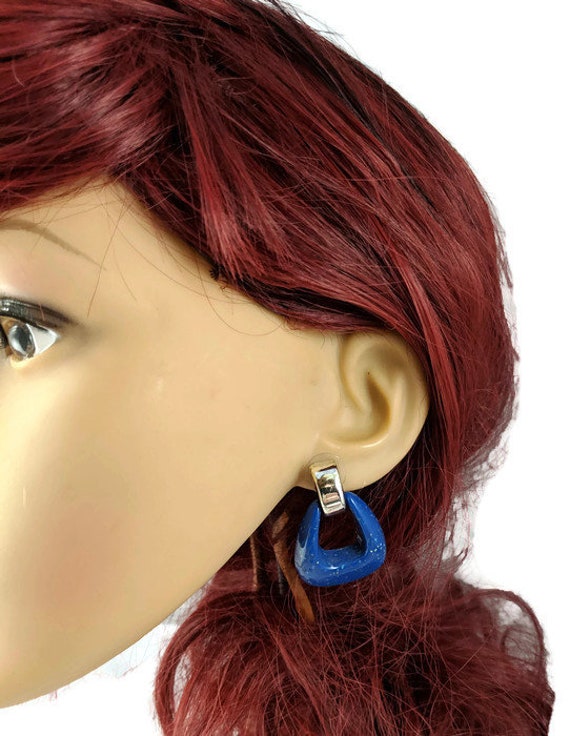 Large 80's Blue Plastic Glitter Door Knocker Stateme… - Gem