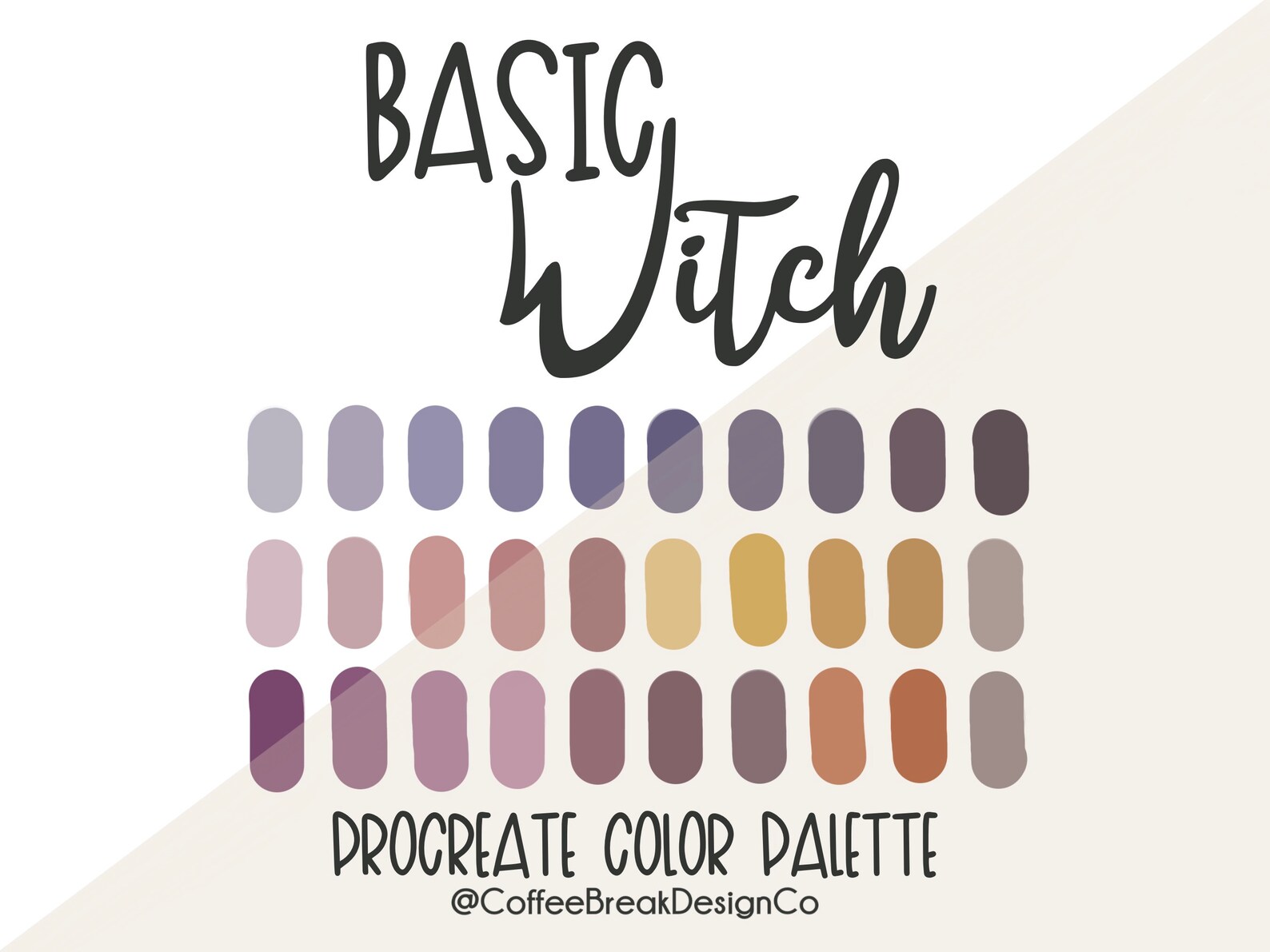 Procreate Color Palette Basic Witch Witchy Inspired Color - Etsy