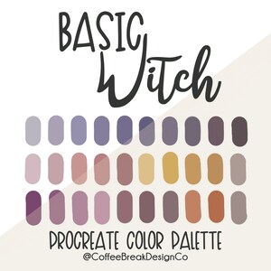 Procreate Color Palette, Basic Witch - Witchy Inspired Color Swatches ...