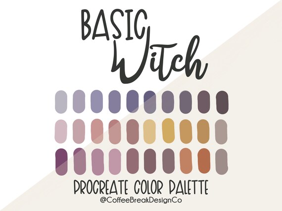Procreate Color Palette Basic Witch Witchy Inspired Color | Etsy