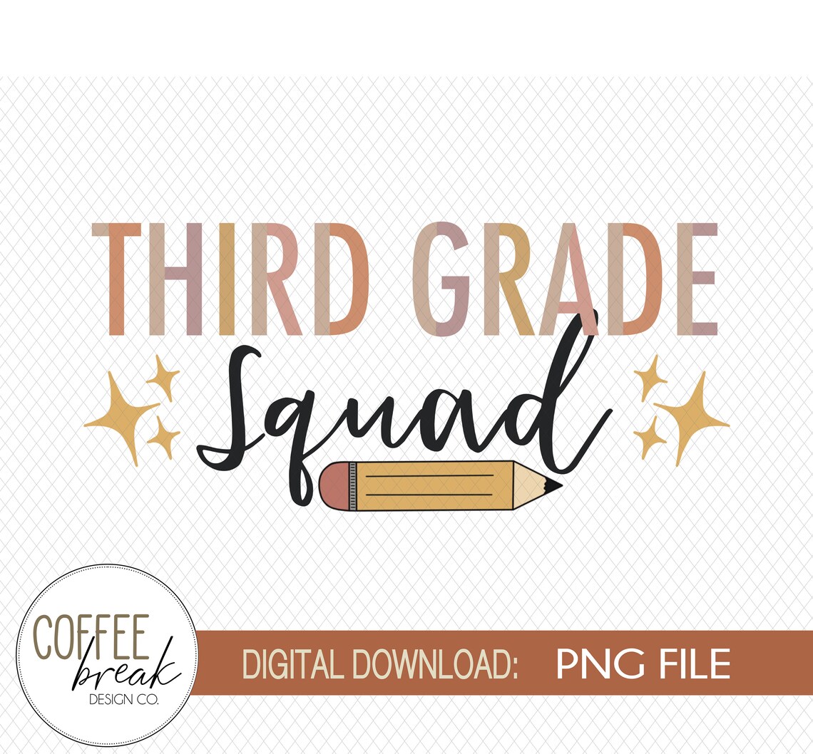 Third Grade Squad PNG 3rd Grade Png Back to School - Etsy