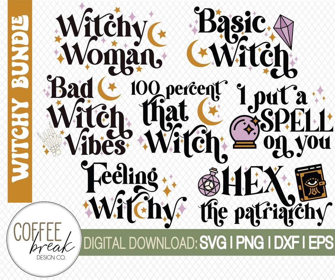 Witchy SVG Bundle | Witchy Woman Svg | Witch Svg | Retro Halloween Svg ...