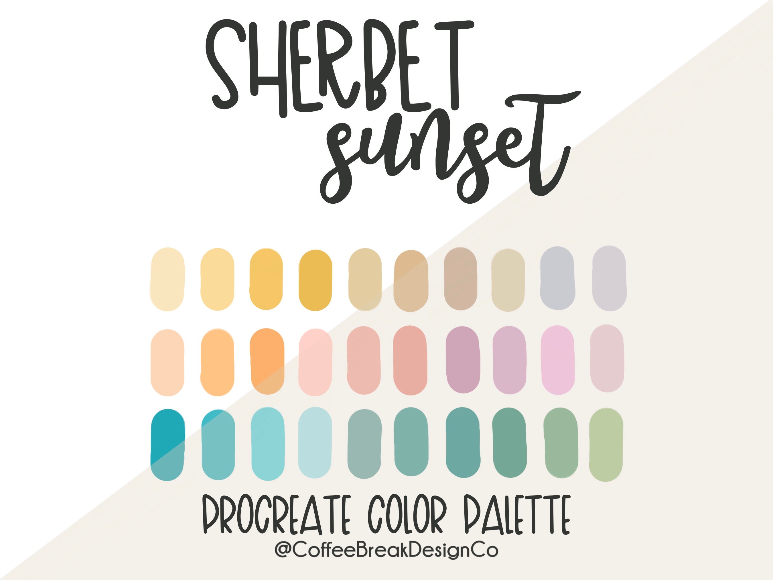Procreate Color Palette Sherbet Sunset Sherbet Inspired - Etsy