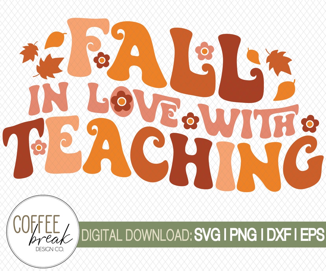 Fall Teacher Svg Fall in Love With Teaching Retro Fall Svg Boho Fall Svg Boho Fall Shirt Design ...