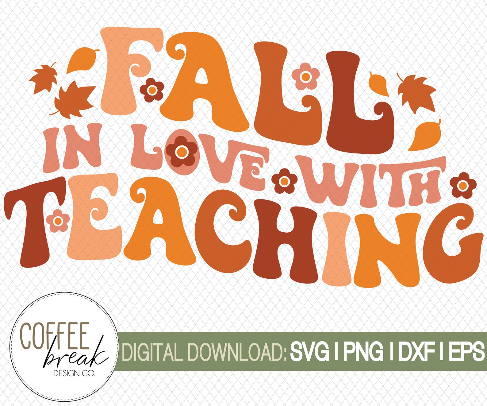 Fall Teacher Svg Fall in Love With Teaching Retro Fall Svg - Etsy