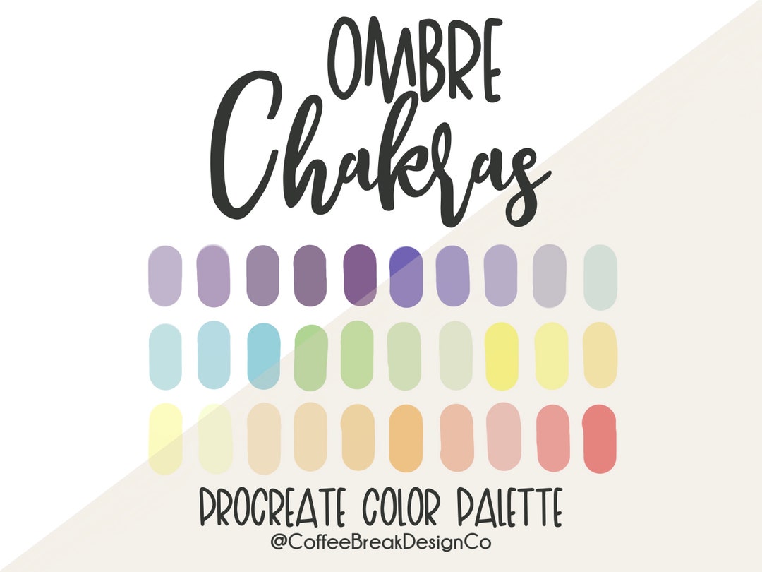 Procreate Color Palette, Ombre Chakras - Chakra Inspired Color Swatches ...