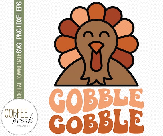 Gobble Gobble SVG Retro Thanksgiving Svg Kids Thanksgiving - Etsy