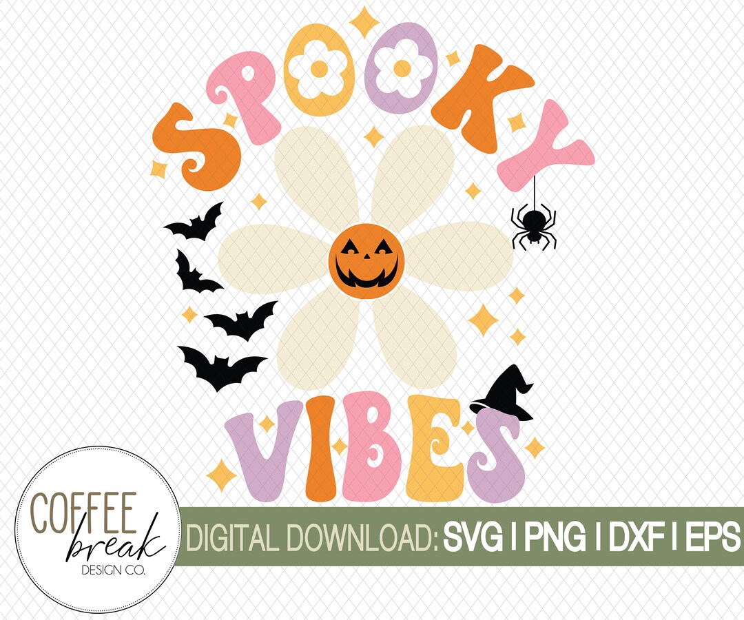 Spooky Vibes SVG | Retro Halloween Svg | Groovy Spooky Season Svg ...