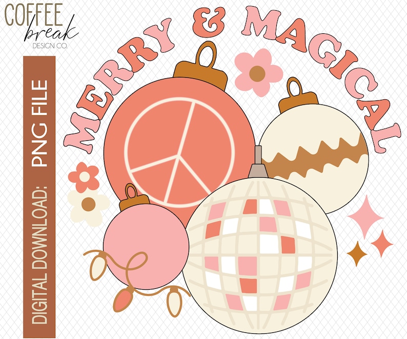 Merry and Magical PNG Groovy Christmas Png Retro Christmas - Etsy