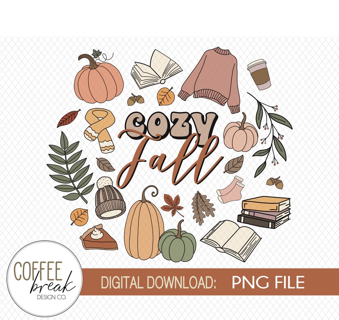 Fall Doodles PNG, Cozy Season Png, Cozy Fall Png, Fall Sublimation ...