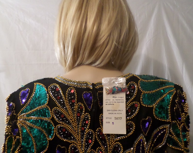 Vintage Laurence Kazar New York Stunning Blouse Top Evening Embellished ...